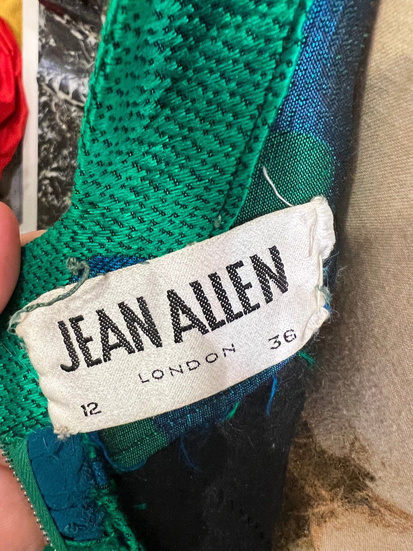 Jean Allen Maxi Dress -1960s Green and Blue Maxi Dress Pretty Vintage ...